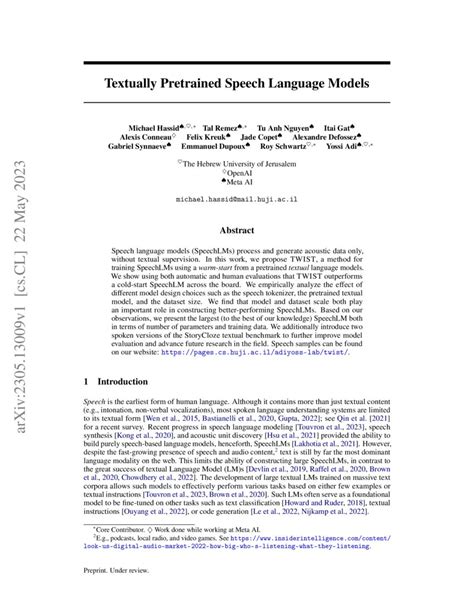 Textually Pretrained Speech Language Models Deepai