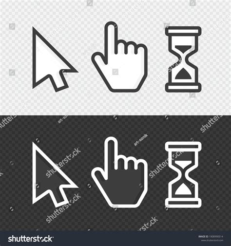 Pixel Cursors Icons Vector Mouse Hand Stock Vector Royalty Free Shutterstock