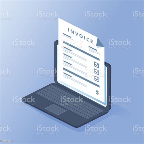 송장 아이소메트릭 개념입니다 결제 청구서 영수증 청구서입니다 평면 디자인 추상적인 벡터 일러스트 레이 션 회계 개념에 대한 스톡 벡터 아트 및 기타 이미지 Istock
