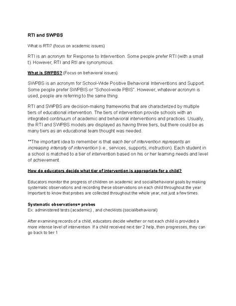 Sed Week 3 Rti And Swpbs 10 Essential Questions And Answers Rti And