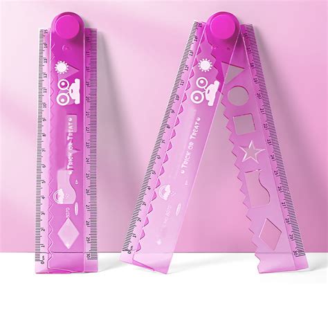 Foldable And Flexible Ruler Pink A Clearance Flexible Ruler Clear