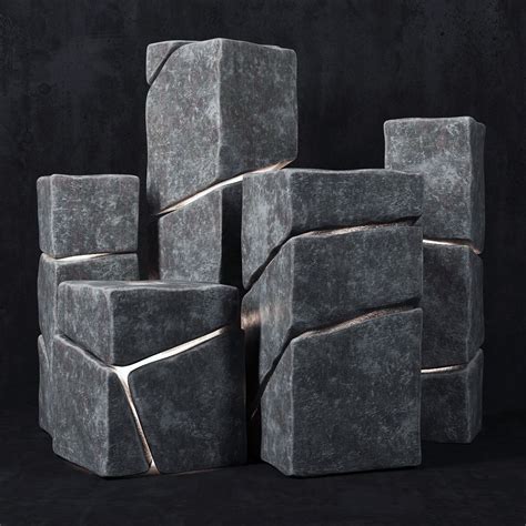 Stone Cube Light 3d Model Cgtrader