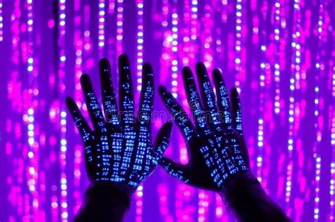 A Female Hand Interacting With A Digital Interface In A Futuristic