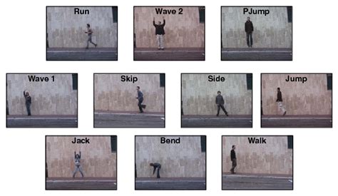 The Weizmann Action Recognition Data Set Includes 10 Different