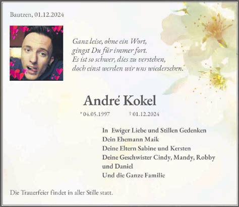 Traueranzeigen Von André Kokel Trauer Anzeigende