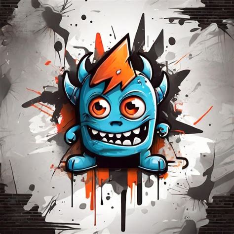 Premium Photo Grunge Abstrak Dengan Karakter Monster Gambar Super