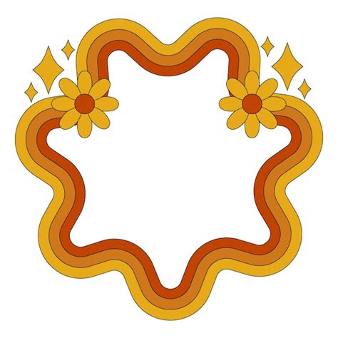 Premium Vector Frame In The Retro Style Of The 70s Stylized Frame