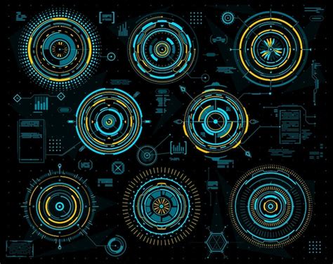 Premium Vector Hud Futuristic Circular Panels Sci Fi Web Interface