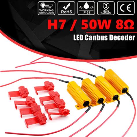 50w 8ohm Led Lights Load Resistor Adapter Fast Blinking Canbus Bypass