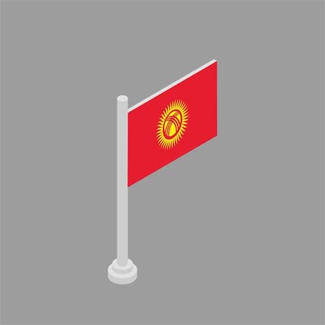 키르기스스탄 국기 템플릿의 그림 프리미엄 벡터