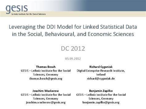 Leveraging The Ddi Model For Linked Statistical Data