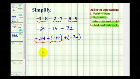 Ex 2 Simplify Expressions Involving Integers Using The Order Of