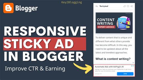 How To Add Responsive Bottom Sticky Ads In Blogger Techyleaf