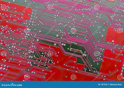 Red Circuit Board Stock Image Image Of Small Circuits 187533