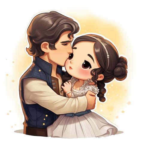 Premium Ai Image Disney Princess And Prince Kissing Each Other