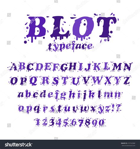 잉크 블롯 서체 액체 스플래시 글꼴 스톡 벡터로열티 프리 419742988 Shutterstock