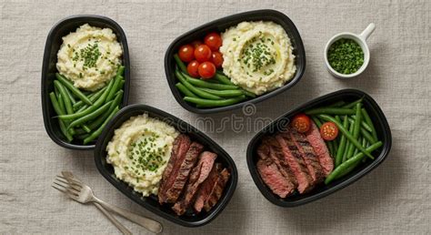 Healthy Pre Packaged Meals With Protein Vegetables And Mashed