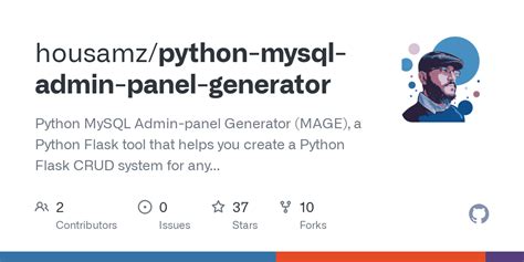 Github Housamzpython Mysql Admin Panel Generator Python Mysql Admin