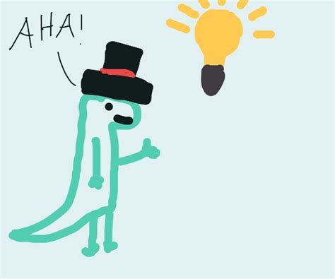 Blue Lightbulb With Wings On Dapper Lizard Drawception