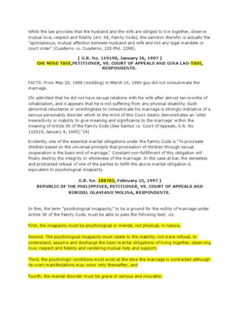 Psychological Incapacity Pdf Annulment Marriage