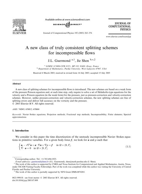Pdf A New Class Of Truly Consistent Splitting Schemes For