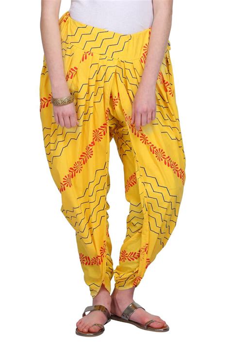 Yellow Cotton Printed Dhoti Salwar Kaanchie Nanggia 2822900