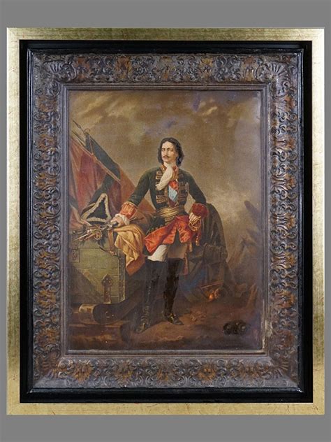 Картина в раме «Петр I металл печать начало Xx века мастерская Жако 53 5 × 42см