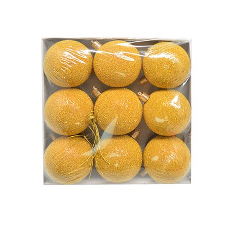 Елочные новогодние шарики Магічна-новорічна 9532-6 9шт/наб yellow ...
