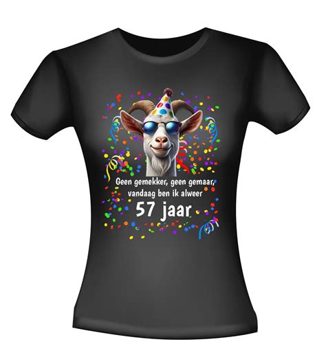 Leeftijd 57 Jaar Verjaardag Shirt Man Of Vrouw Met