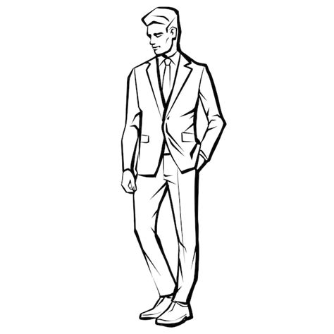 Men Formal Drawing Outlines Mens Fashion Vector Download