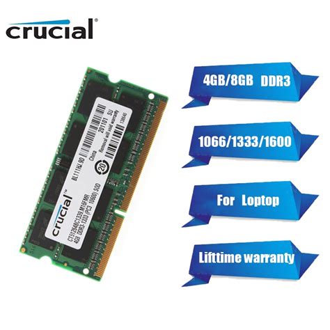 New Crucial Ddr3 4gb 8gb Ddr3 1600mhz 1333mhz 1066mhz Sodimm Laptop Memory Notebook Ram Shopee