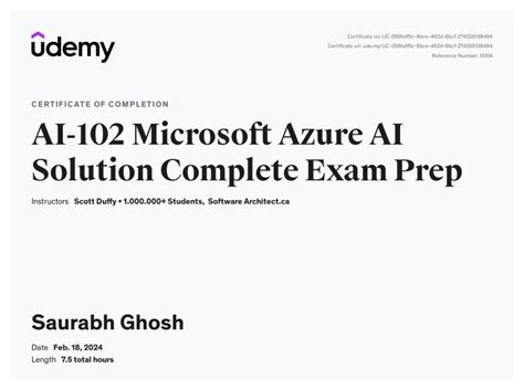 Saurabh Ghosh On Linkedin Completed Ai 102 Course On Udemy