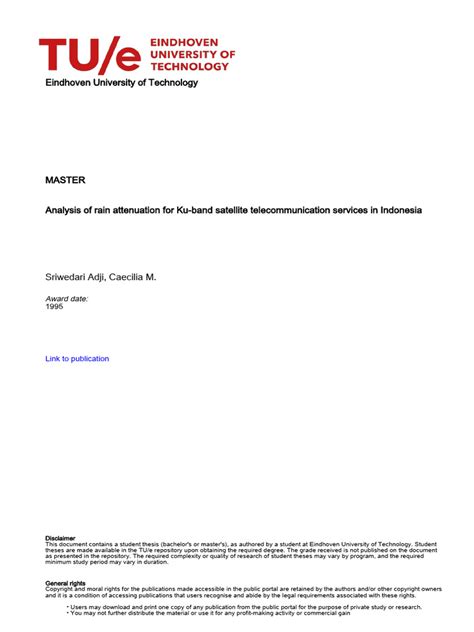 Analysis Of Rain Attenuation For Ku Band Satellite Telecommunication