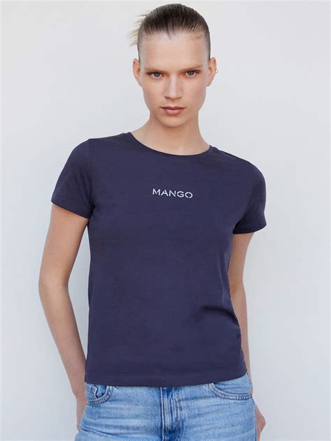 Buy Mango Women Brand Logo Printed Pure Cotton T Shirt Tshirts For