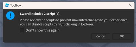 Importing A Tool From The Toolbox Has A Broken Dialog Message Studio