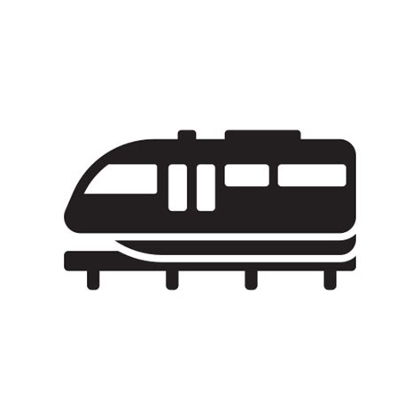 자동차 지하철 흑백 모노레일 운송 및 차량 아이콘
