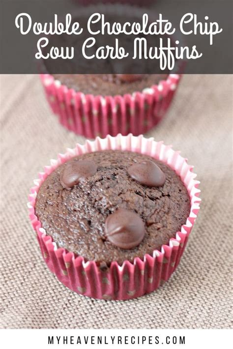 Double Chocolate Chip Low Carb Muffins My Heavenly Recipes