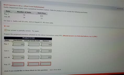 solved brief exercise 6 10 a c part level submission