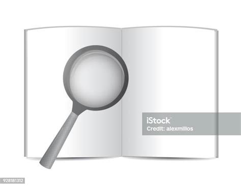 도 서를 열고 유리를 확대 합니다 화이트에 일러스트 레이 션 디자인 0명에 대한 스톡 벡터 아트 및 기타 이미지 0명 3차원 형태 개념 Istock