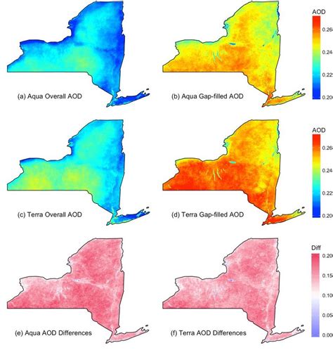 AOD Spatial Distributions In 2015 A Annual Distribution Of Aqua AOD