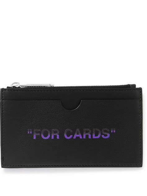 Off White Logo Embossed Leather Cardholder Off White