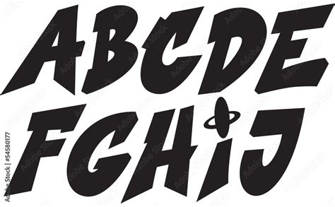 Vector Graffiti Font Alphabet Part 1 Stock Vector Adobe Stock