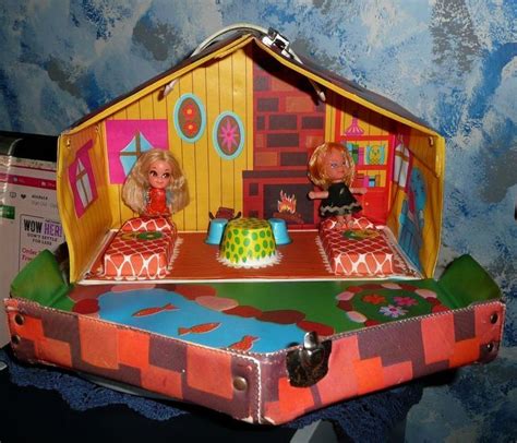1960 S Mattel Liddle Kiddles Kabin Playhouse Doll Case Two Dolls From Cixiscollectibles On
