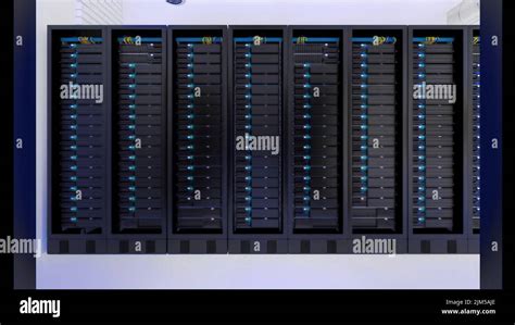 A Front View Of Computer Racks In The Server Room Data Protection