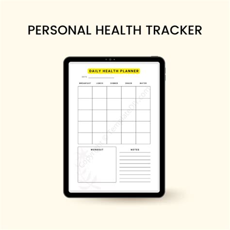 Personal Health Tracker Template Printable In Pdf Word