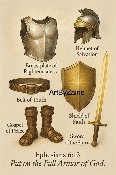 Full Armor Of God Png And Pdf Ephesians 6 13 17 Bible Print Jesus