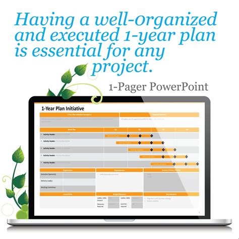 Portfolio Initiative Framework Template 1 Year Plan Initiative