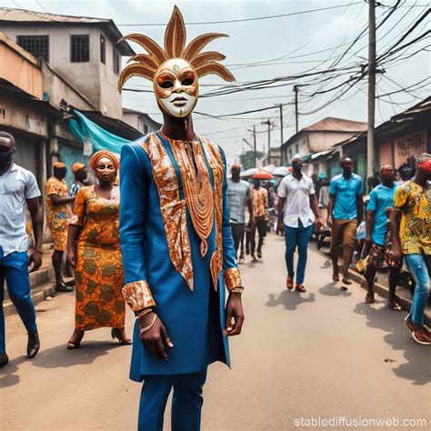 Eyo Masquerade In Lagos Streets Stable Diffusion Online