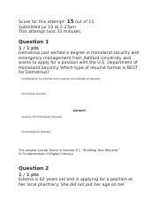 Gen 102 Week 4 Quiz Docx Score For This Attempt 15 Out Of 15
