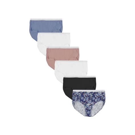 Just My Size Womens Sporty Cotton Brief Underwear Moisture Wicking 6
